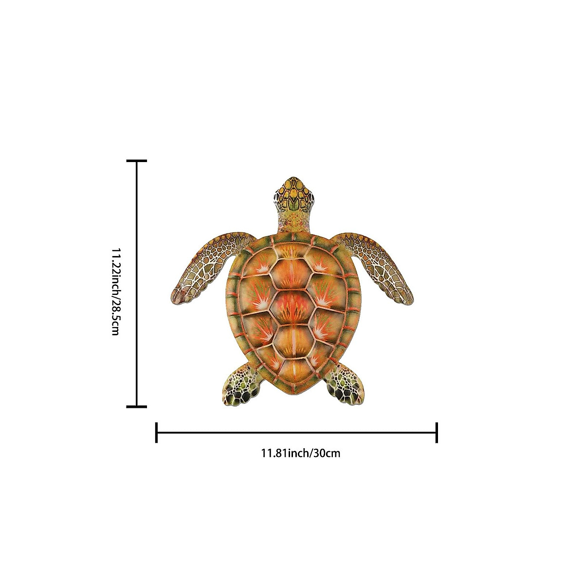 Bobbird Metal Sea Turtle Wall Decor, Sea Turtle Wall Art Decoration, Metal Wall Art, Aquarium Ocean Wall Decor for Home Bedroom Living Room Office (Orange)