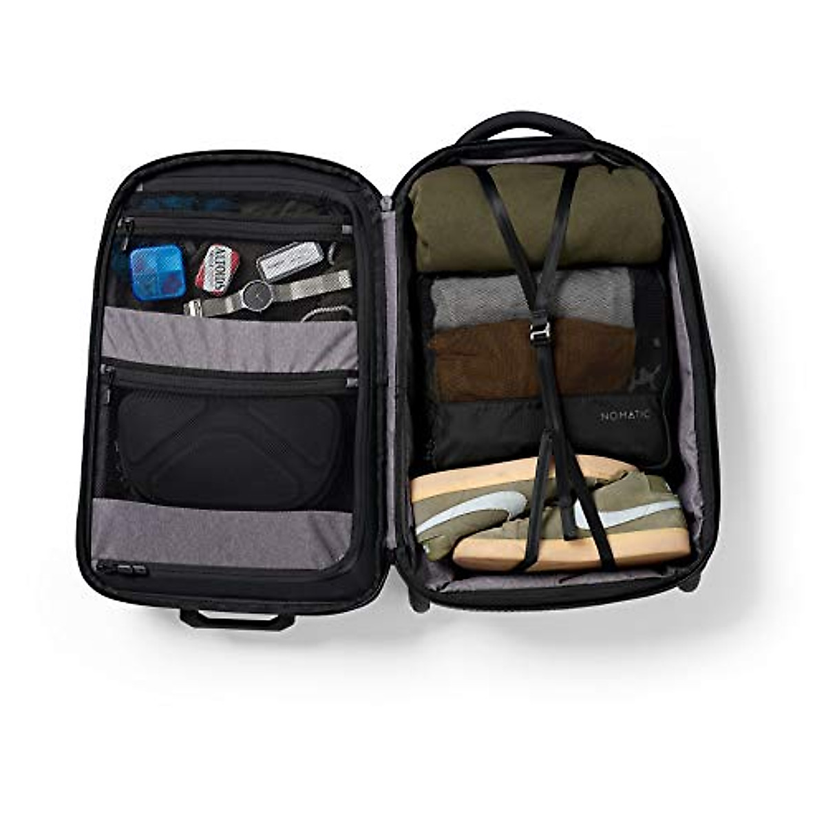 NOMATIC Navigator Carry-On 37L w/ 8L Built-In Expansion - Anti-Theft Carry-On for Airplane Travel - Premium Hardshell Roller Luggage, 17" Laptop Compartment, Black