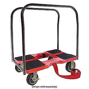 SNAP-LOC 1500 LB All-Terrain Panel CART Dolly RED with Steel Frame, 6 in Casters, Panel Bars and Optional E-Strap Attachment