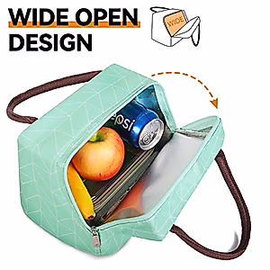 HOMESPON Insulated Lunch Bag for Women Men Lunch Box Cooler Aesthetic Lunch Tote with Pocket for Work Picnic (Green)