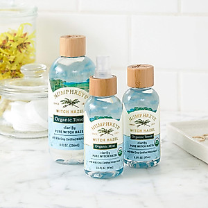 Humphreys Clarify Witch Hazel Organic Toner, Clear, 8 Oz ( Pack of 1)