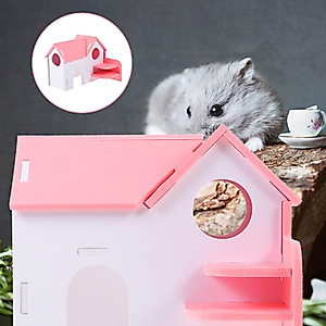 POPETPOP Guinea Pig Hideout Hamster Houses Small Pet Chinchilla House Small Animal Ferret Cage Habitat with Climbing Ladder for Hamster Guinea Pig Chinchilla Dwarf Rabbit