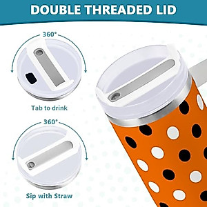 RPLIFE Halloween Polka Dot Travel Coffee Tumbler, Stainless Steel Cup, Insulated Tumbler, Coffee Tumbler for Women