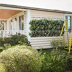 Worth Garden 36 Pockets Self Watering Vertical Planters Indoor Outdoor Living Wall Mounted - 9' Automatic Dripping Irrigation System Hose Kit Stackable Plastic Pot Herb Plants Home Balcony Decoration