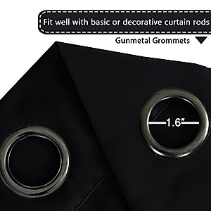H.VERSAILTEX Blackout Patio Curtains 100 x 96 Inches for Sliding Door Extral Wide Blackout Curtain Panels Thermal Insulated Room Divider - Grommet Top, 8' Tall by 8.5' Wide - Jet Black