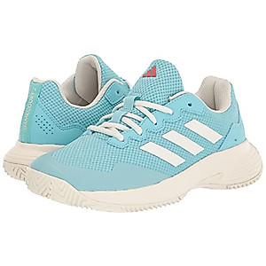 adidas Women's Game Court 2 Sneaker, Light Aqua/Off White/Bright Red, 8.5