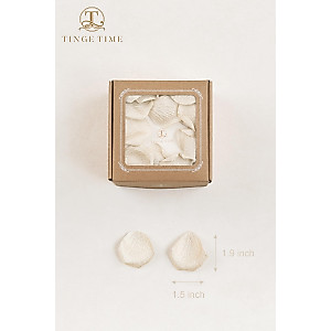 TINGE TIME 300pcs Silk Rose Petals Gold Yarn Flower Petals for Wedding Flower Girl Basket Aisle Scatter Dinner Table Centerpieces Party Bridal Shower Romantic Night Decoration (Light Gold)