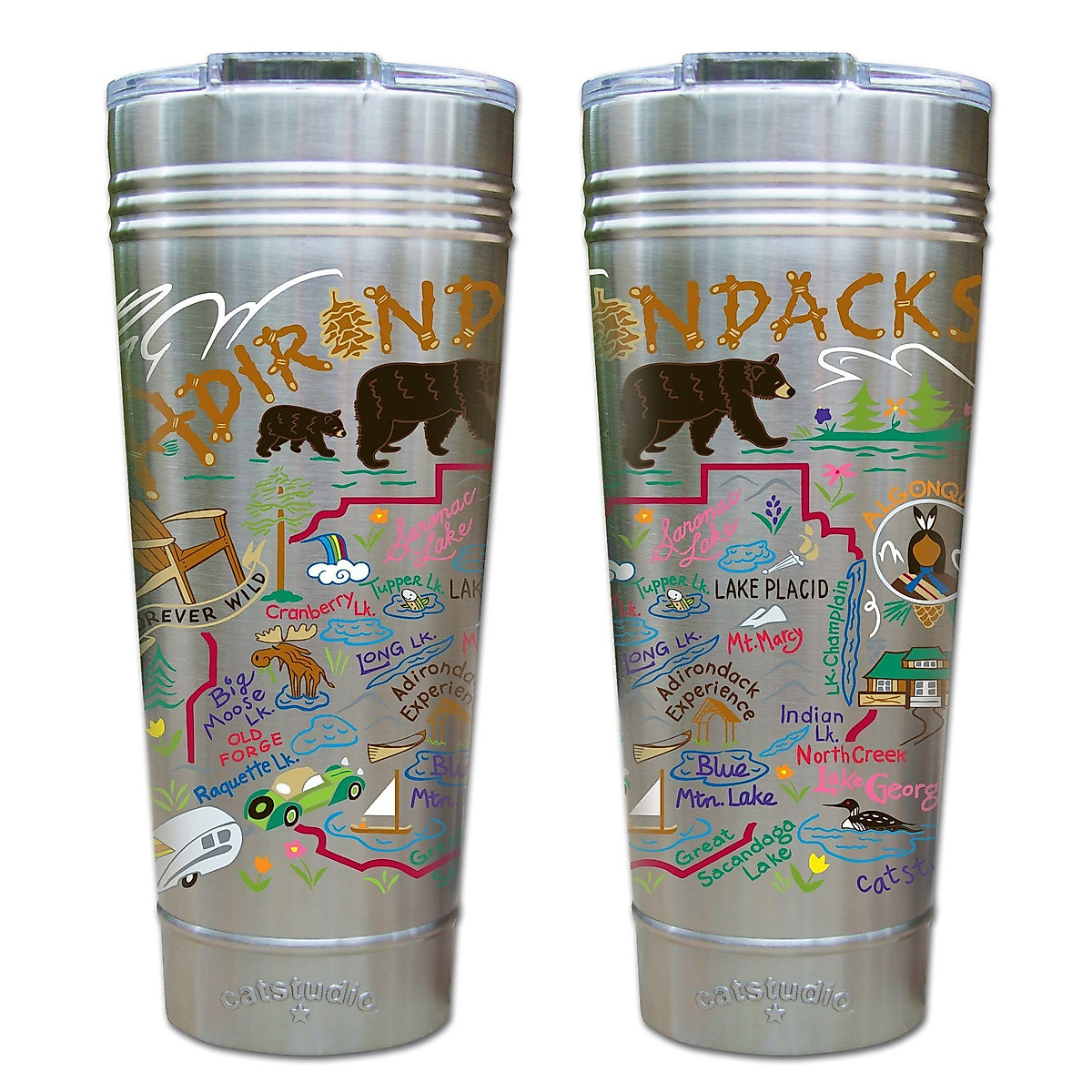 Catstudio Adirondacks Thermal Tumbler | Triple Wall Insulation With Non Slip Bottom | Great Travel Cup for Water, Coffee, Tea, or Smoothies