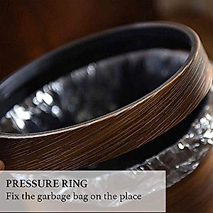 Round Waste Bins Hipsteen Retro Style Pressing Ring Plastic Trash Can Household Office Mimetic Wood Grain Garbage Bin Kitchen Outdoor Bedroom Bathroom Office Commercial Bins Waste
