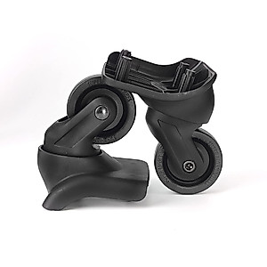 TarppedRock Replacement Luggage Wheels for Suitcases Repair, Set of 4, Luggage Spinner Wheel Replacement Repair Casters for Travel Customs Trolley Bag (TR44R - 4 Pcs)