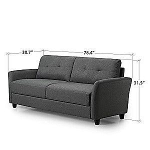 ZINUS Ricardo Sofa Couch / Tufted Cushions / Easy, Tool-Free Assembly, Dark Grey