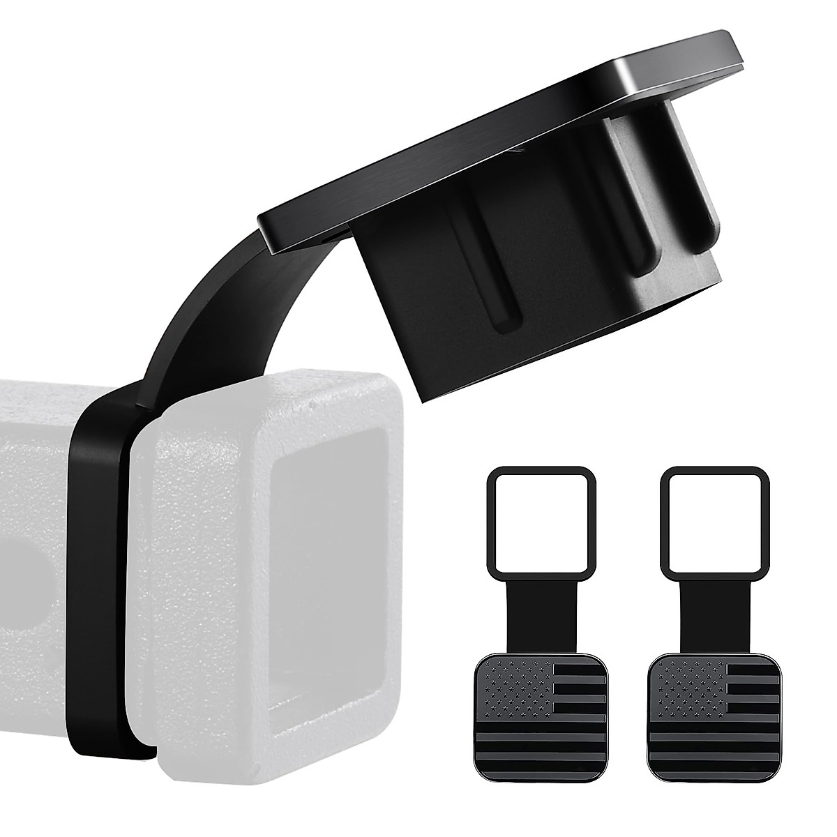 SINGARO 2 Inch Universal Flag Tow Hitch Covers, Trailer Hitch Cover Tube Plug Insert, Car Exterior Accessories, Receiver Tube Hitch Plug（2PCS American Flag）