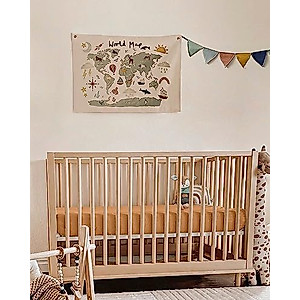 Muslin Crib Sheets for Girls and Boys, Cotton Boho Neutral Fitted Baby Crib Sheet for Standard Crib Mattress & Toddler Bed Mattress (52"x28"), Soft and Breathable, 2 Pack (Retro Yellow&Beige)