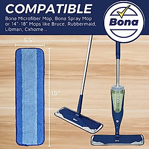 6 Pack Microfiber Cleaning Pad for Bona Spray Mop, Multi-Surface Floor Mop Hardwood Laminate Floor Replacement Mop Pad