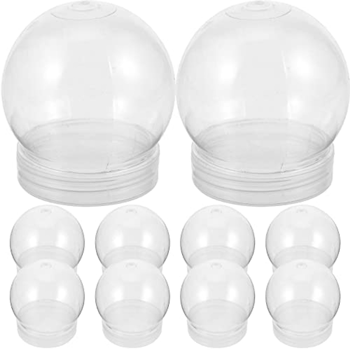 Yardwe 10pcs DIY Snow Globe Water Globe Clear Plastic Water Globe Jar with Screw Off Cap for DIY Crafts Customization Home Decoration Gifts