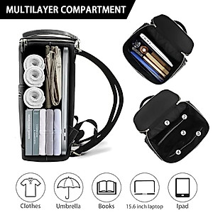 LAPOLAR Travel Backpack, Business Travel Laptop Backpack for Men, 15.6 inch Computer Bag Flap Backpack