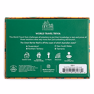 Yellow Cab Games Skyline Collection Trivia - World Travel Trivia, 140 Question Cards - Game Night Entertainment for Families & Friends, 2+ Players