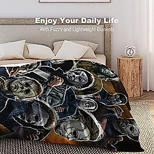 Horror Movie Blanket Collage Art Throw Blanket Warm Plush Cozy Soft Blankets for Chair/Bed/Couch/Sofa Home 40"×50"