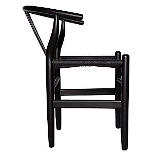 Amazon Brand - Stone & Beam Classic Wishbone Dining Chair, 22.4"W, Black / Black