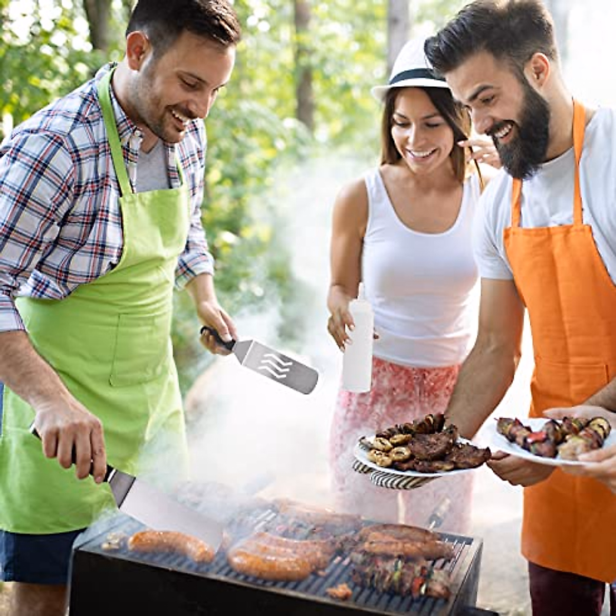 Whonline Griddle Accessories 16pcs Flat Top Grill Accessories Set for Blackstone and Camp Chef Enlarged Spatulas, Basting Cover, Burger Press, Scraper, Tongs, Grill Spatula Kit for Outdoor