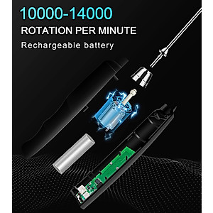 Nahida Black Milk Frother Wand for Coffee, Frother Handheld Rechargeable Electric Whisk with 3 Heads 3 Speeds Drink Mixer Coffee Frother Foam Maker For Latte, Cappuccino, Hot Chocolate, Egg