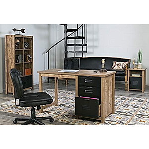 OneSpace Norwood Range 3-Drawer Locker Writing Desk, Oak