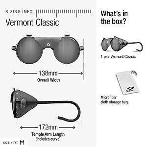 Julbo Vermont Classic Mountaineering Sunglasses with Spectron 4 Polycarbonate Lenses and Total Cover Eye Protection