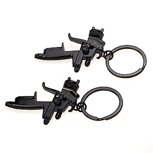 beyondcity 2 PCS SPRAY PAINT Gun Black Metal KEY CHAIN Ring Keychain NEW