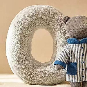 Grebest Large Plush Toy,English Letter Pillow Soft Cushion Teaching Words Game Props Children Toy Nursery Decor Stuffed Living Room Decoration for Room Decor Brown G