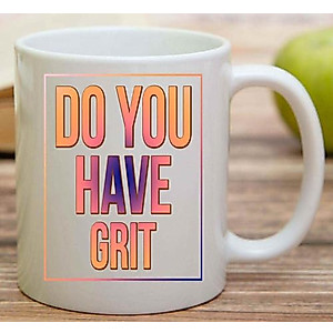 Novelty Gift Gift for Relentless Cornhole Fans - Do You Have Grit - 64 Team Building Game for Adults & Kids - 11 Oz White Ceramic Coffee Mug