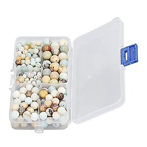 Natural Crystal Beads Stone Amazonite, Natural Matte Jade Stone Round Loose Semi Gemstone Beads for Jewelry Making, Crystal Jewelry Making Kit