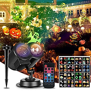 Projector Lights Outdoor Indoor Decoration with Remote Control, 3D Ocean Wave & Patterns Effect 2-in-1, 16 Effects Cards for Valentine's Day Holiday Party Decor