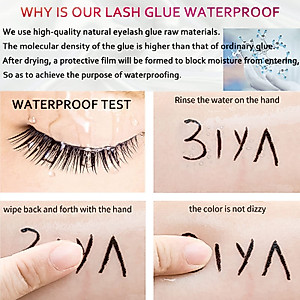 Clear Eyelash Glue Super Strong Hold Eyelash Adhesive Waterproof Eyelash Glue Sensitive Eyes Lash Glue for False Lashes 0.18 oz