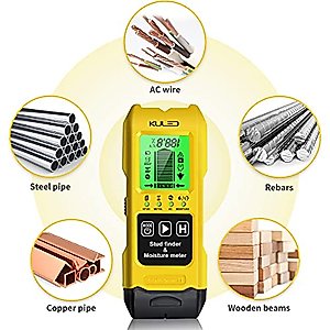 Stud Finder Wall Stud Detector 7 in 1 Electronic Wood Sensor Beam Finder Multifunctional Wall Scanner with Digital LCD Display & Sound Warning Moisture Meter Temperature Detection