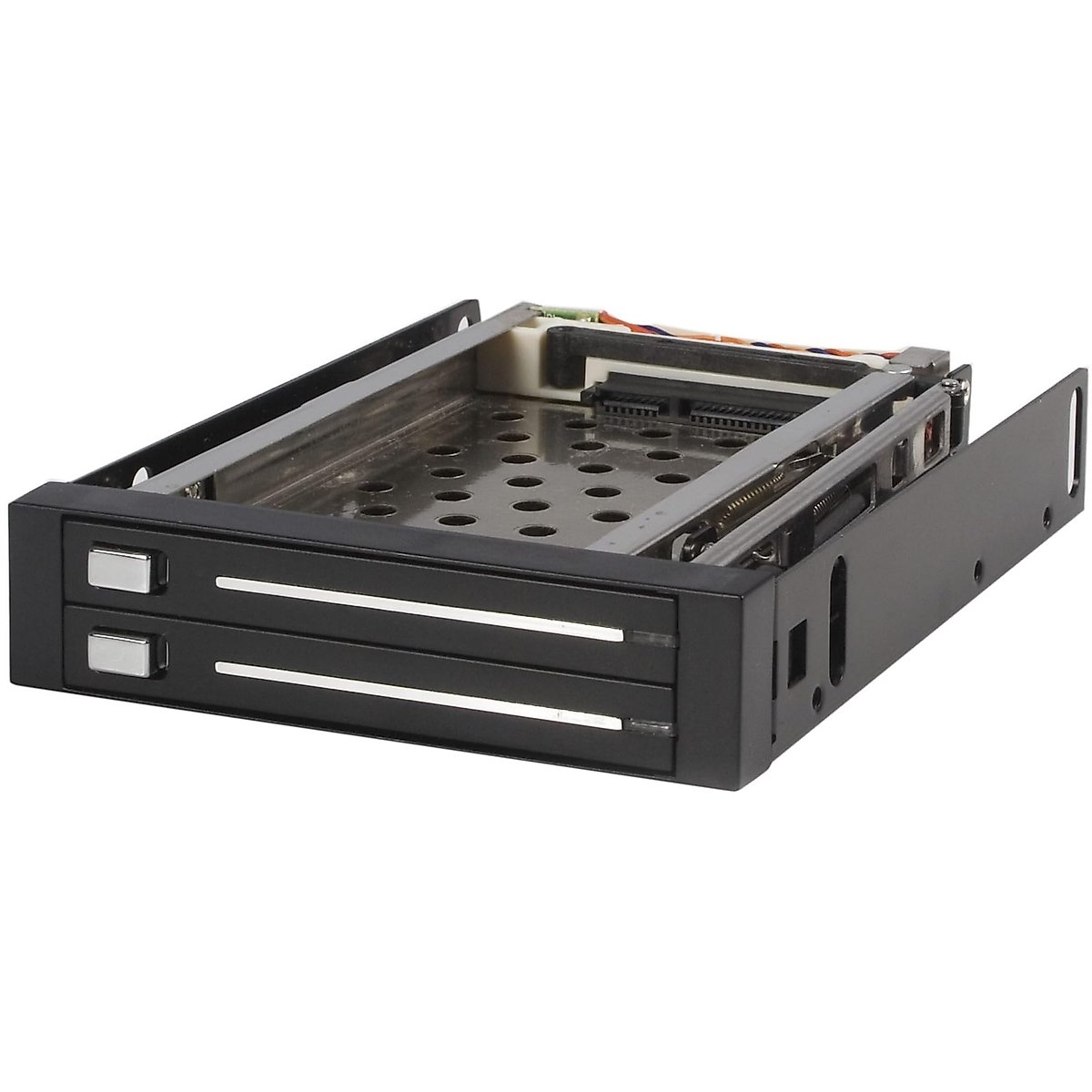 StarTech.com 2 Drive 2.5in Trayless Hot Swap SATA Mobile Rack Backplane - Dual Drive SATA Mobile Rack Enclosure for 3.5 HDD (HSB220SAT25B),Black
