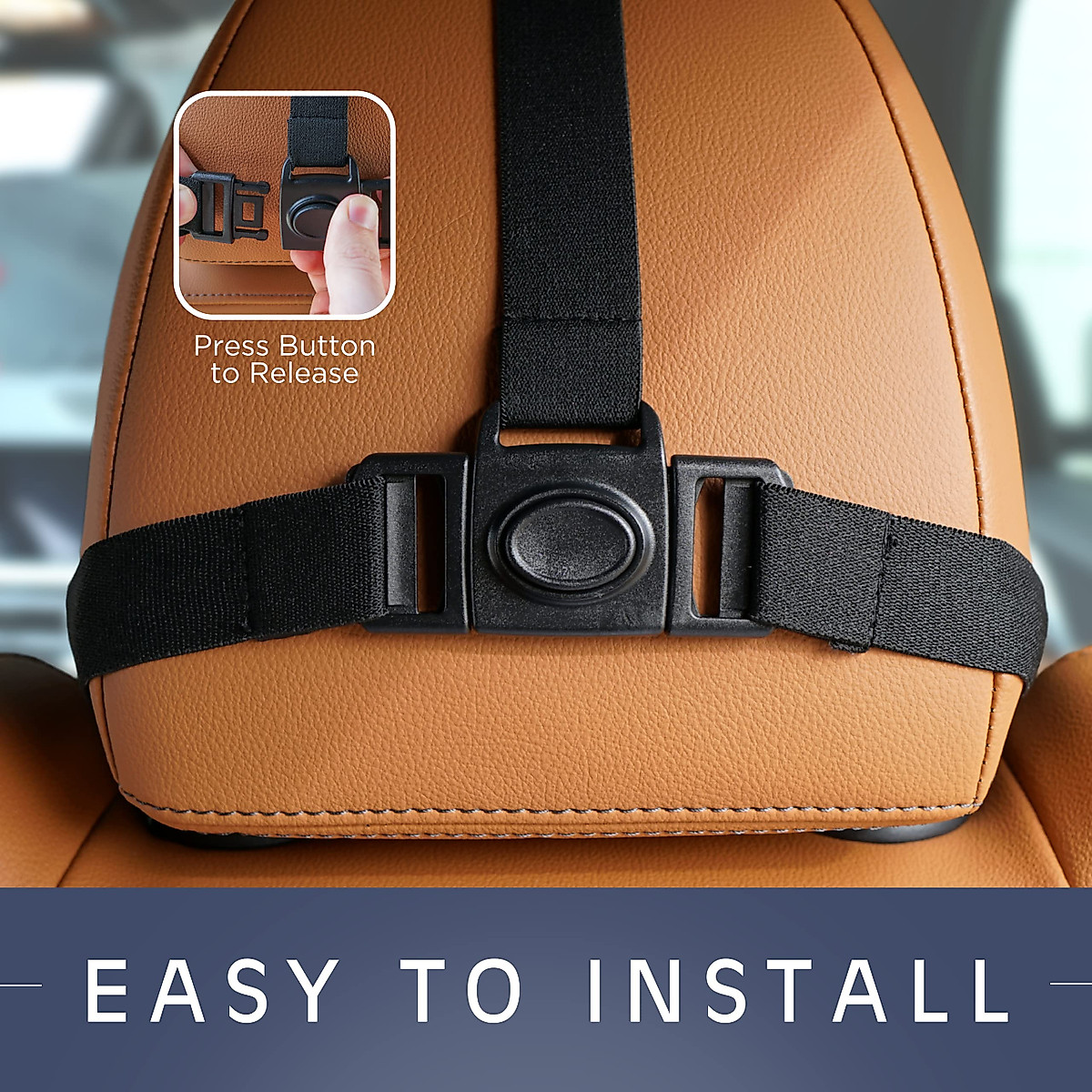 Car Neck Pillow – 100% Memory Foam - Ergonomic Neck Support Car Pillow for Driving Seat – Washable Cover – Car Headrest Pillow Cushion - Travel Pillows - Universal Fit (Cream White, Standard)