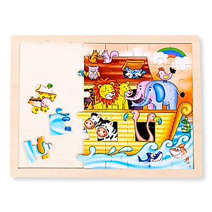ExploraToy Noah Jigsaw Puzzles for Toddlers Age 3-5, 48pcs Preschool Educational Learning Toys Sets Gift for Baby Infants Boys and Girls (Noah's Ark…)