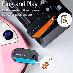FLAMMA FW10 Digital Wireless Guitar System 2.4GHZ Rechargeable Transmitter Receiver Support 4 Channel For Electric Guitar Bass Violin Keyboard