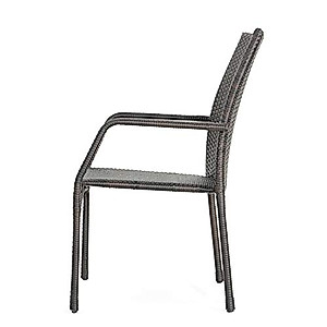 Christopher Knight Home Bridget Outdoor Wicker Stacking Patio Chairs, 2-Pcs Set, Multibrown