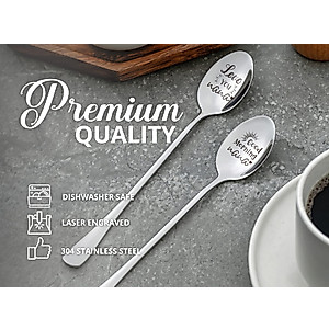 Nana Gifts, Nana Spoon, 2 Pcs Stainless Steel Engraved Coffee Spoons, Good Morning Nana