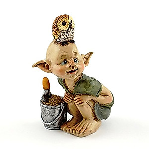 Top Collection Miniature Fairy & Terrarium Garden Pixie Gardening Statue with Shovel & Bucket, Small, Tan, Silver