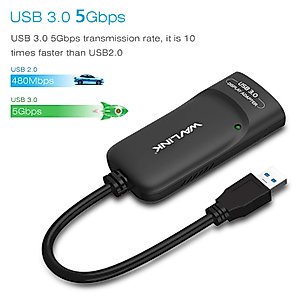 WAVLINK USB 3.0 to HDMI VGA Adapter, USB to VGA HDMI Adapter with Audio Port for Multiple Monitors, Support Windows 11,10, 8.1, 7, XP, and Mac