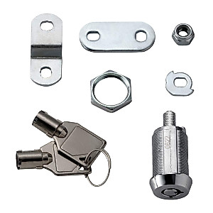 WOOCH Tubular Cam Lock Cabinet Lock,Keyed Alike Removable Key, 1-1/4" Cam and Offset Cam (1-1/8 Inch 90°, Chrome Finish, 4 Pack)
