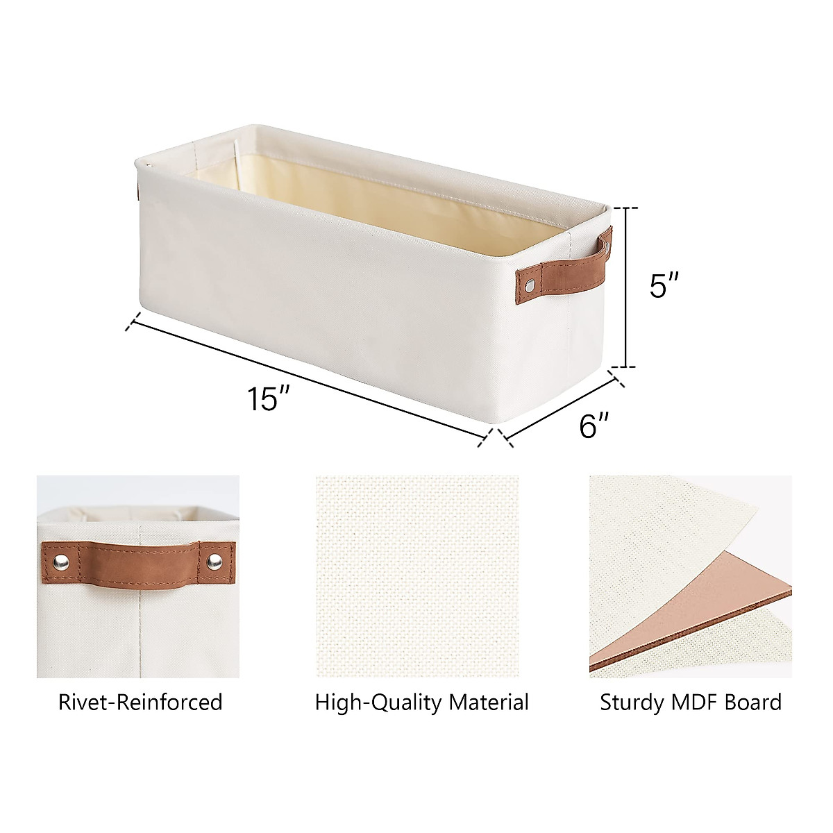 StorageWorks 2-Pack Narrow Storage Bins with 3-Pack Trapezoid Storage Boxes