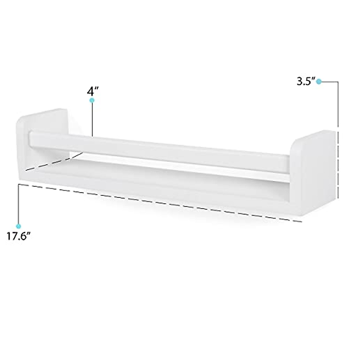 Brightmaison Nursery Book Shelves - Floating Wall Shelves – Baby, Kids, Nursery Wall Decor - Wall Mount Book Organizer Storage Ledge, Display Holder for Toys - Set of 3, Ships Assembled (White)