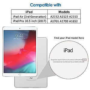 JETech Screen Protector for iPad Pro 10.5-Inch and iPad Air 3 (10.5 Inch 2019 Model), 9H Tempered Glass Film, HD Clear, 1-Pack