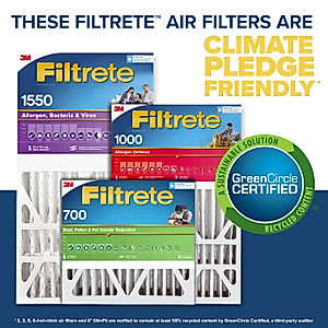 Filtrete 20x25x4 Slim Fit (3.75" width), AC Furnace Air Filter, MPR 1550, MERV 12, Fits Lennox & Honeywell Devices, Electrostatic Air Cleaning Filter, 2-Pack (actual size 19.50 x 24.50 x 3.75)