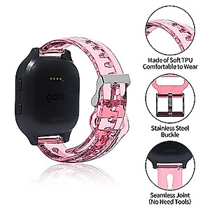 TOLUOHU Transparent Watch Bands for Gizmo Watch 3 2 1 for Kids, 20mm Soft TPU Adjustable Sport Gizmo Watch Band Replacement for Gizmo Watch Bands for Boys and Girls