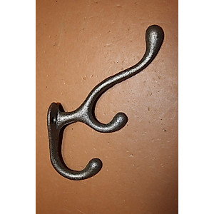Southern Metal Old Fashion Towel Wall Hooks Triple Bath Robe Towel Wall Hooks, Cast Iron, 2 Pieces, H-15