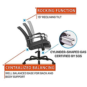 CLATINA Ergonomic Rolling Mesh Desk Chair with Executive Lumbar Support and Adjustable Swivel Design for Home Office Computer Black 4 Pack